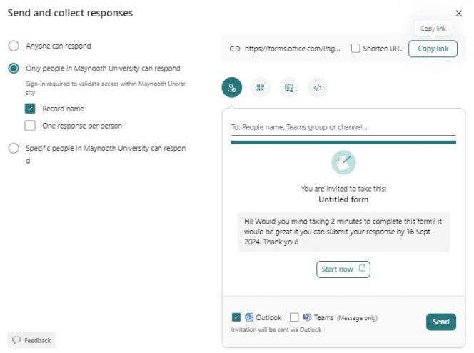 Microsoft Forms | Maynooth University